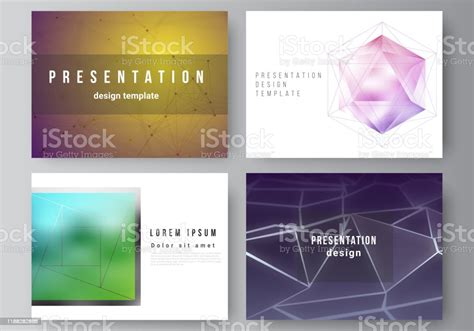 프리젠 테이션의 최소 추상 벡터 레이아웃은 디자인 비즈니스 템플릿을 슬라이드 3d 다각형 기하학적 현대 디자인 추상적 인 배경 과학 또는 기술 벡터 그림 Slide Show