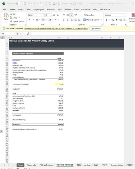 Oil And Gas Financial Model Excel Template Eloquens