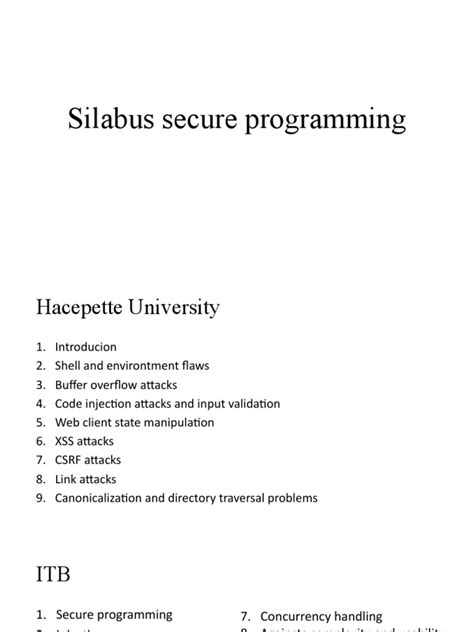 Silabus Secure Programming Pdf