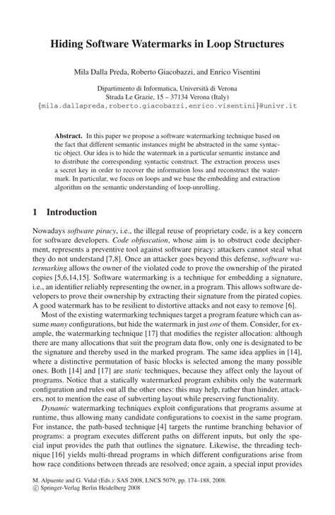pdf hiding software watermarks in loop structures