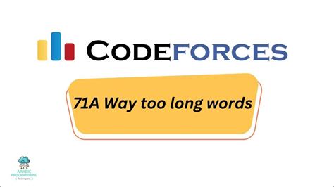 003 Way Too Long Words Codeforces Problem Solution Youtube