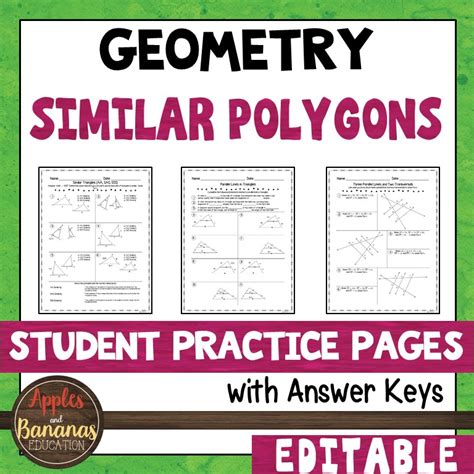 Similar Polygons Editable Student Practice Pages Made By Teachers