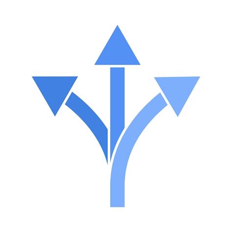 Premium Vector Three Way Direction Arrow Icon Road Sign Direction Vector