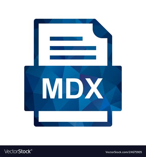 mdx file document icon royalty free vector image