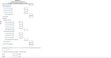 Solved Contribution Margin Break Even Sales