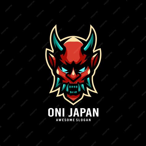 Маска они маска япония талисман иллюстрации вектор дизайна логотипа ...