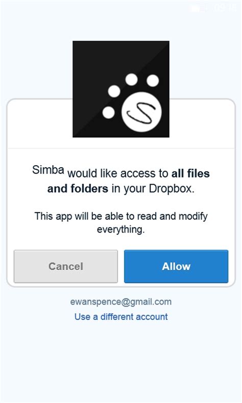 login bug fixed on dropbox client simba