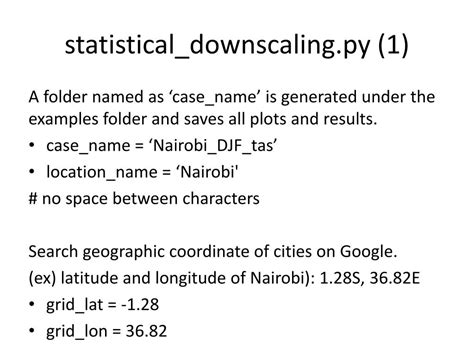 Ppt Statistical Downscaling Using The Regional Climate Model