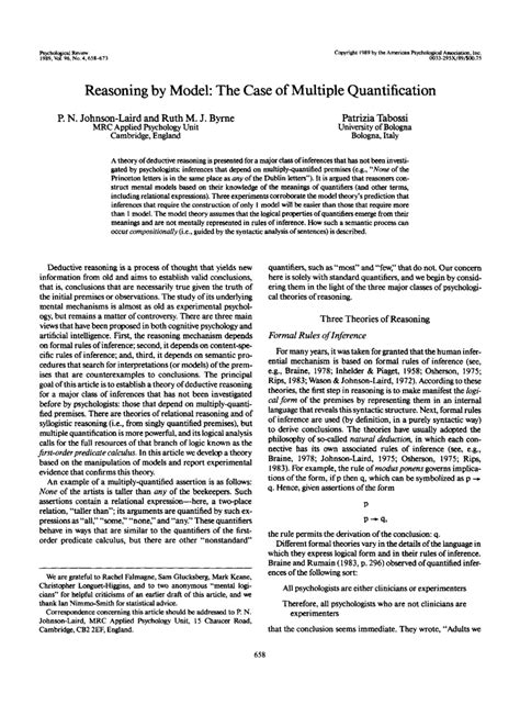 Pdf Reasoning By Model The Case Of Multiple Quantification