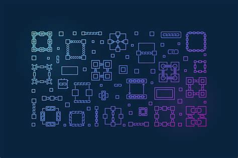Premium Vector Blockchain Concept Vector Horizontal Colorful Illustration Or Banner