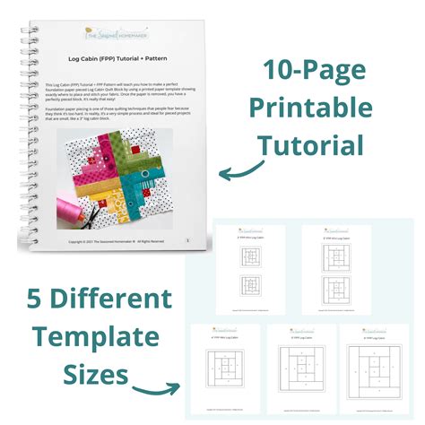 Tiny Log Cabin FPP Quilt Block PDF Pattern The Seasoned Homemaker