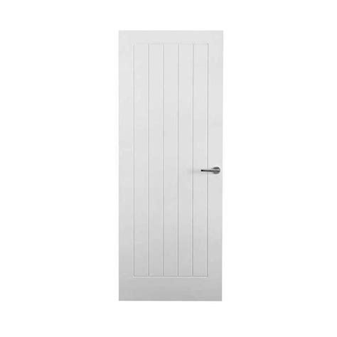 Premium White Primed Moulded 5 Panel Vertical Semi Solid Door 1981mm X