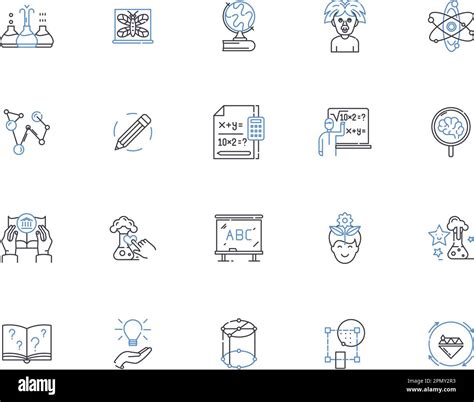 laboratory outline icons collection lab test experiment research