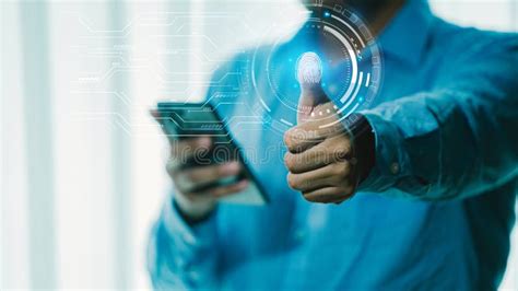 Fingerprint Scan Provides Security Access With Biometrics Identification Stock Image Image Of