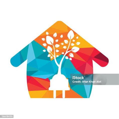 녹색 에너지 전기 로고 개념 나무와 가정전기 플러그 아이콘 개념에 대한 스톡 벡터 아트 및 기타 이미지 개념 개념과 주제 결정 Istock