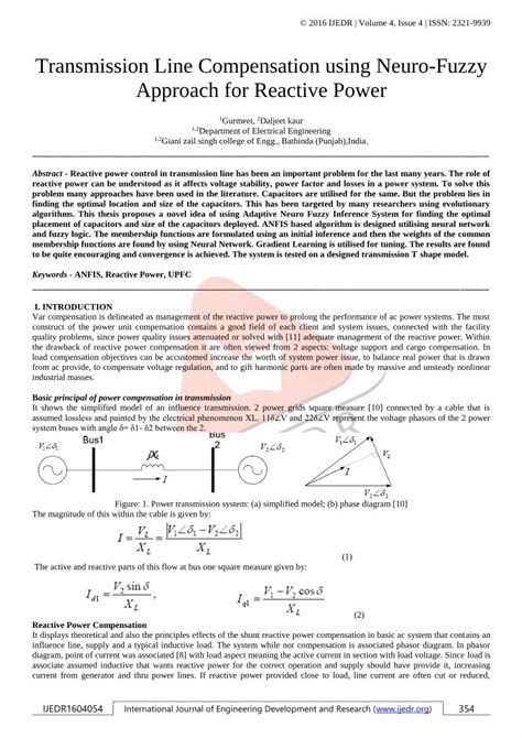 Pdf Transmission Line Compensation Using Neuro … Line Compensation Using Neuro Fuzzy Approach