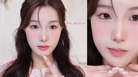 구독자 요청🌸저 먼저 봄맞이 좀 할게요🩷핑잘봄 데일리 메이크업ㅣ봄웜 팔레트립블러셔 추천ㅣ홈케어 디바이스 추천ㅣ속쌍·무쌍 메이크업 가을스런 Youtube