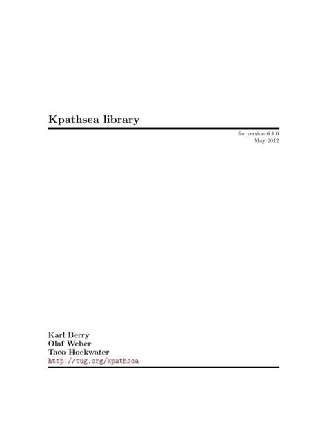 Kpathsea Library Texdoc Online • Tex And Latex Documentation