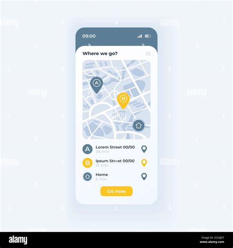 Bus Navigation App Smartphone Interface Vector Template Stock Vector Image And Art Alamy