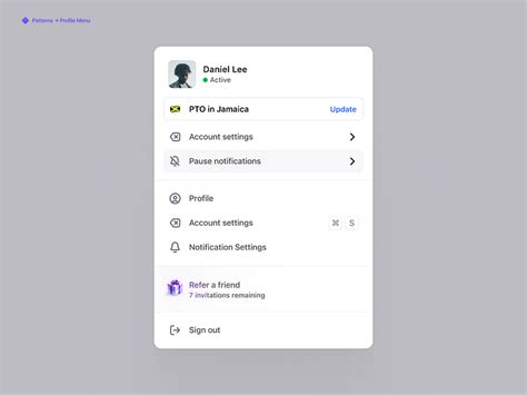 Patterns Profilemenu Figma By Wojciech Zieliński On Dribbble
