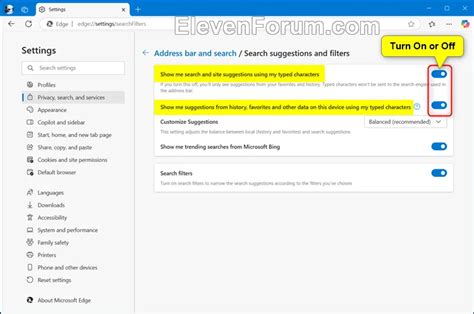 Enable Or Disable Autosuggest In Address Bar Of Microsoft Edge Windows 11 Forum