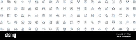 Administration Office Line Icons Collection Efficiency Organization Collaboration Teamwork