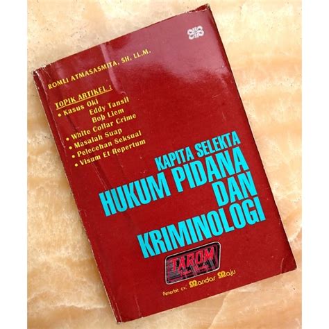 Jual Kapita Selekta Hukum Pidana Dan Kriminologi Romli Atmasasmita