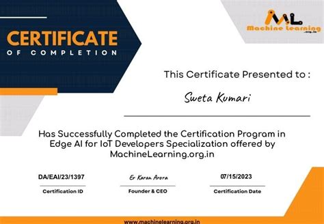 Sweta Kumari On Linkedin Successfully Completed Artificial