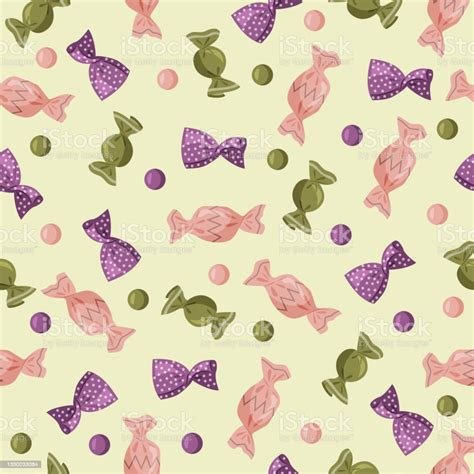 사탕과 원활한 벡터 패턴 할로윈 파티를위한 사탕 벡터 이미지입니다 단순함에 대한 스톡 벡터 아트 및 기타 이미지 단순함 달콤한 음식 디자인 요소 Istock