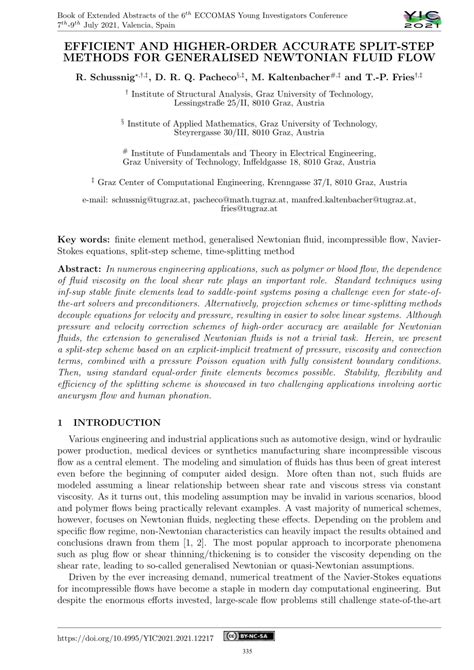 Pdf Efficient And Higher Order Accurate Split Step Methods For Generalised Newtonian Fluid Flow