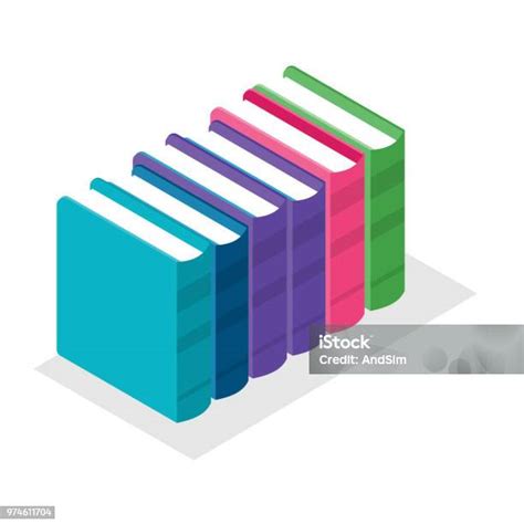 아이소메트릭 책 아이콘입니다 평면 스타일에 벡터 그림입니다 0명에 대한 스톡 벡터 아트 및 기타 이미지 0명 3차원 형태 교육 Istock