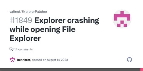 Explorer Crashing While Opening File Explorer · Issue 1849 · Valinet