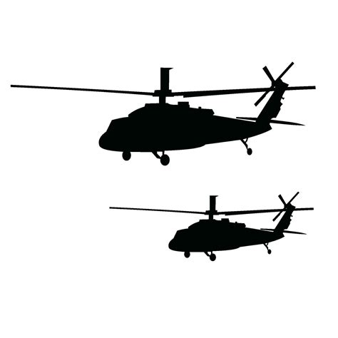Blackhawk Military Helicopter Silhouette 25367070 Vector Art At Vecteezy