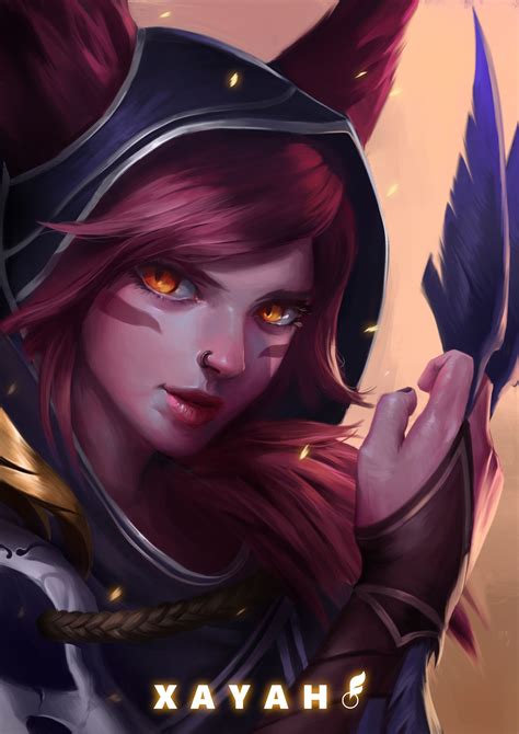 Xayah League Of Legends Fan Art Hung Nguyen Xayah Background