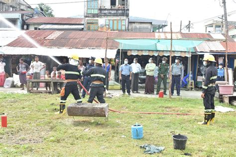 မြေပုံမြို့၊ စည်ပင်သာယာမြို့မဈေးကြီး၌ ဈေးမီးဘေး လုံခြုံရေး စစ်ဆေးခြင်းနှင့် မီးငြှိမ်းသတ်ရေး