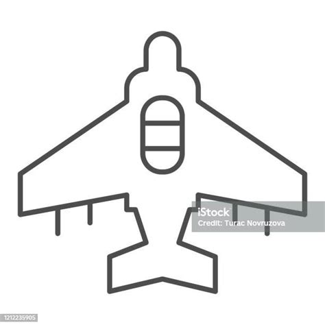 전투기 얇은 라인 아이콘입니다 군용 항공기 정찰 무인 항공기 기호 흰색 배경에 윤곽 스타일 그림 모바일 컨셉 과 웹 디자인에 대한 전쟁 기호 벡터 그래픽 가냘픈에 대한 스톡