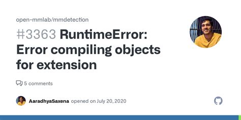 Runtimeerror Error Compiling Objects For Extension · Issue 3363 · Open Mmlabmmdetection · Github