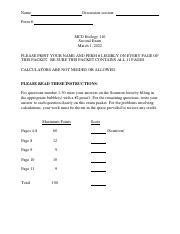 MCDB 110 Exam 2 2022 Study Guide And Answer Key Course Hero