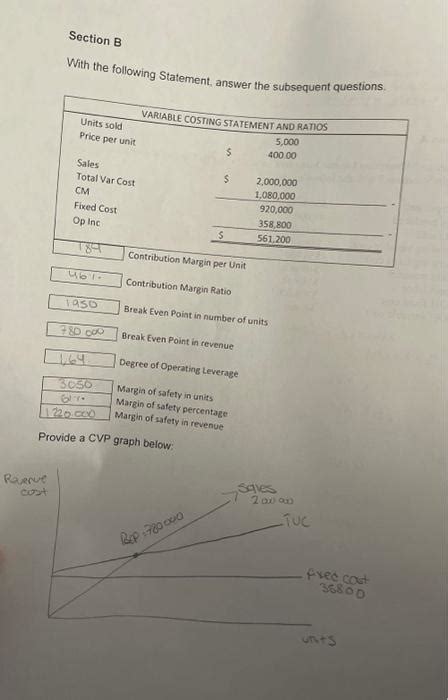 Solved Section B With The Following Statement Answer The