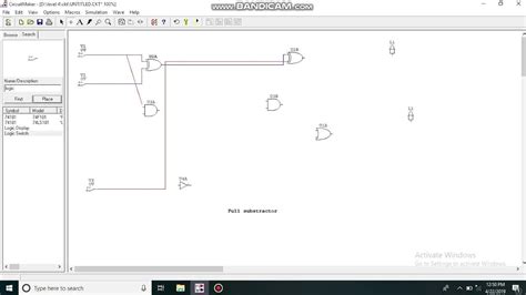 Full Substractor Using Circuitmaker Dld Ciruit Design Implement Full Substractor