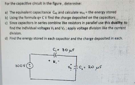 Solved For The Capacitive Circuit In The Figure Determine Chegg Com