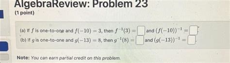 solved algebrareview problem 23 1 point a if f is