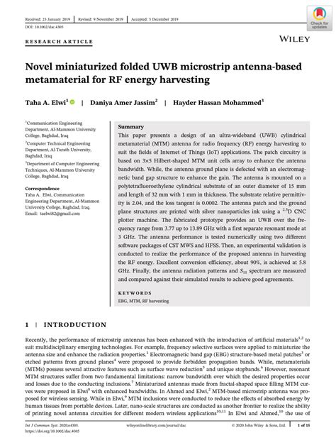 Pdf Novel Miniaturized Folded Uwb Microstrip Antenna‐based