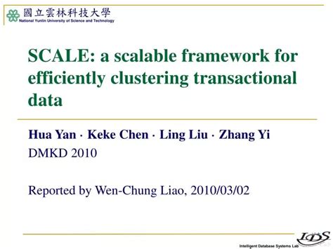 ppt scale a scalable framework for efficiently clustering