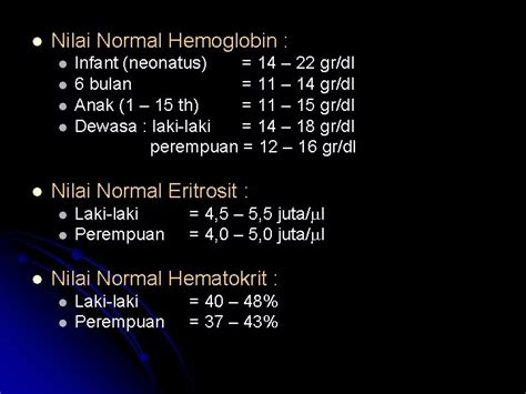Pemeriksaan Laboratorium Pada Anemia Defisiensi Prof Dr Rismawati
