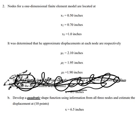 Solved 2 Nodes For A One Dimensional Finite Element Model
