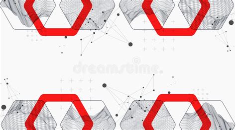 Modern Science Or Technology Abstract Background Using Hexagonal Shapes Wireframe Spot Surface