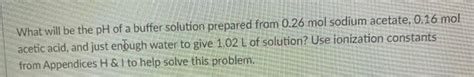 Solved What Will Be The PH Of A Buffer Solution Prepared Chegg Com