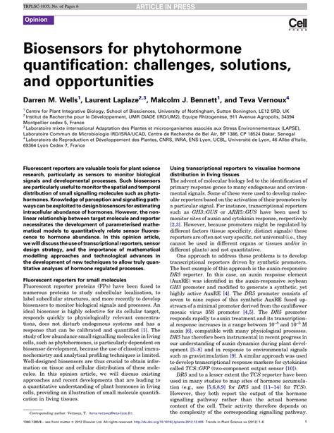 Pdf Biosensors For Phytohormone Quantification Challenges Solutions