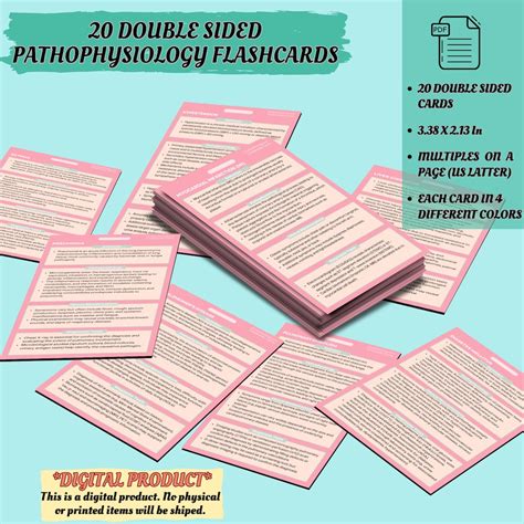 Pathophysiology Flashcards Bundle Disease Study Cards For Nursing